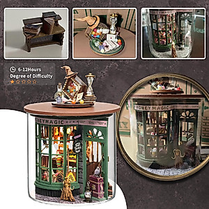 Flever Dollhouse Miniature DIY House Kit Creative Room Dream Bottle Series with Furniture for Romantic Valentine's Gift (Magical Shop)