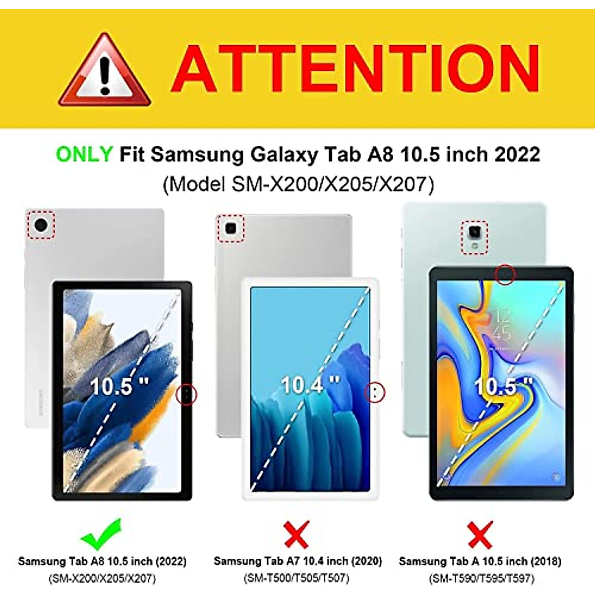 KEROM Case for Galaxy Tab A8 10.5 inch 2022 (Model: SM-X200/X205/X207), PU Leather Folio Stand Protective Cover with Auto Wake/Sleep, Card Slot, Pen Holder for Galaxy Tab A8 10.5 Case - Hummingbird