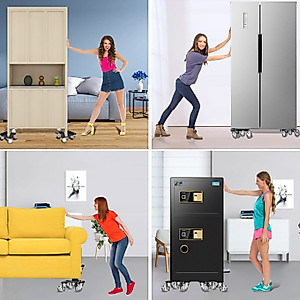 ZFULVO Furniture Dolly 5 Wheels Heavy Duty,Large Size Carbon Steel Panel Furniture Movers,Furniture Lifter with 5 360° Rotatable Rubber Universal Wheels,Maximum Load 1700KG/3747LBS