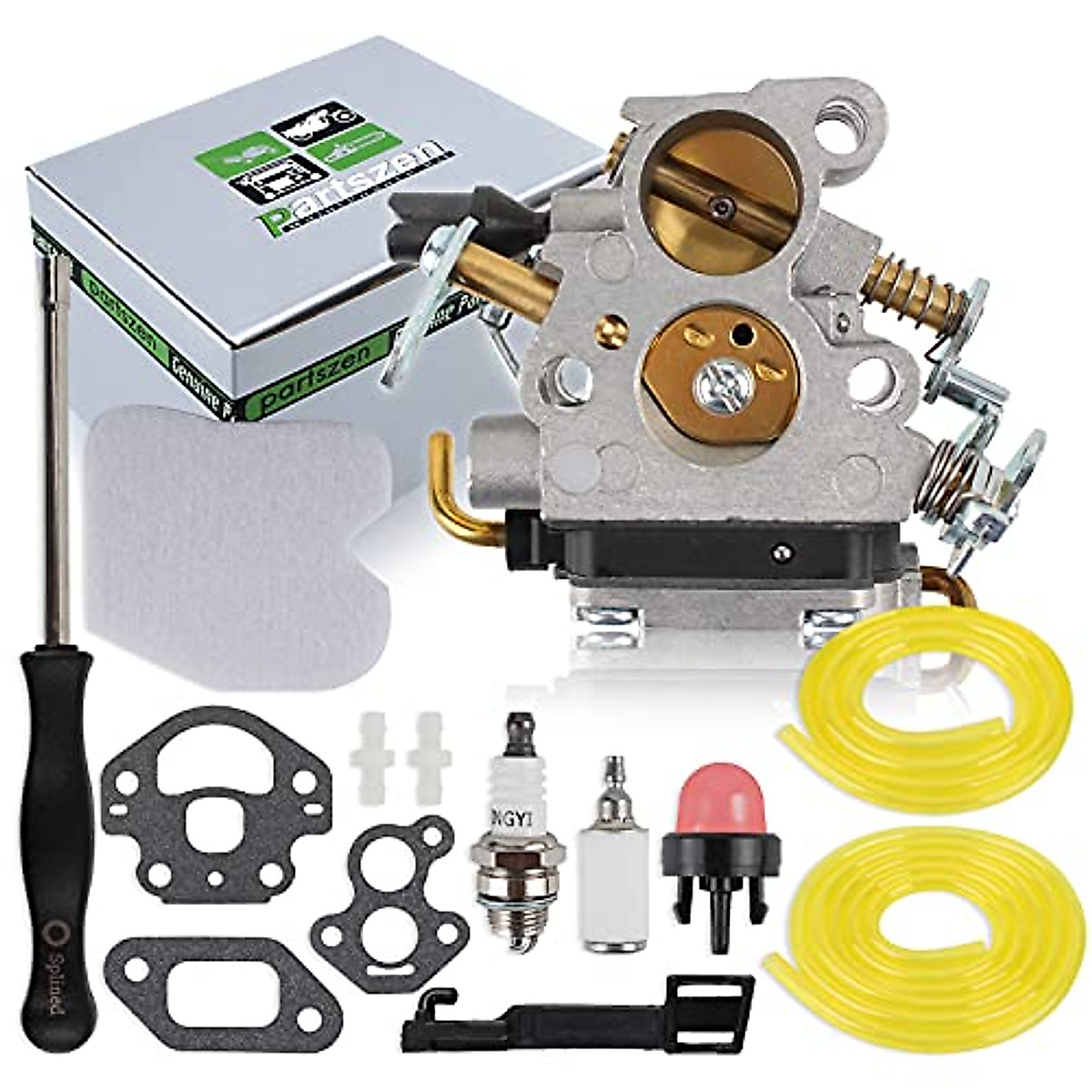 partszen 574719402 545072601 586936202 545061801 Carburetor for Zama C1T-W33C Husqvarna 235 235E 236 236E Jonsered CS2234 CS2238 CS2234S CS2238S with 530023877 Fuel Line Fitting 5450616 Choke Rod