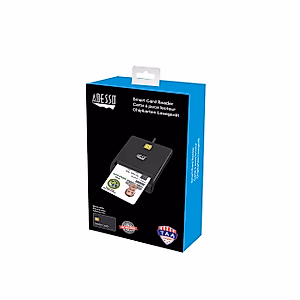 Adesso SCR-100 Smart ID Credit Card Reader,Black