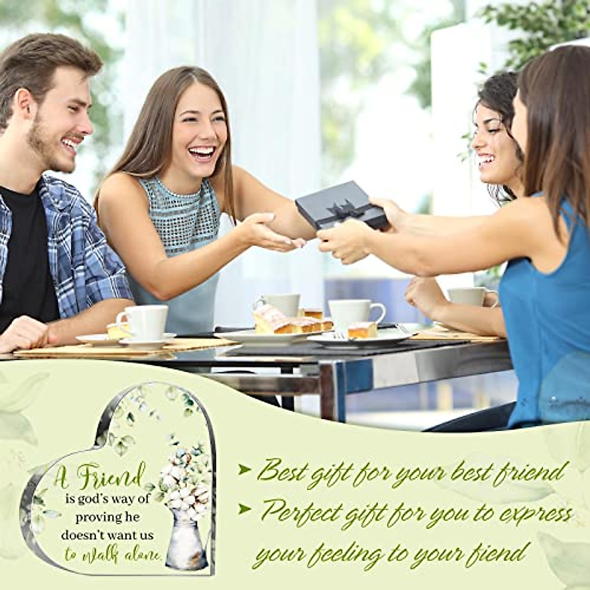 Christian Gifts for Friends Women Religious Gifts Birthday Friendship Gifts for Friend Inspirational Friend Gifts for Women Friend Glass Crystal Table Centerpieces Decor (Kapok Style)