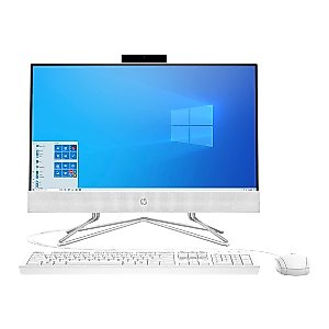 HP 22-inch All-in-One Desktop Computer, AMD Athlon Silver 3050U Processor, 4 GB RAM, 256 GB SSD, Windows 10 Home (22-dd0010, White), Snow White