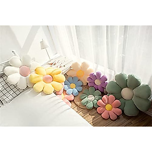 Cekilovs Flower Pillow,Flower Floor Pillow Flower Shaped Pillow Flower Cushion Flower Throw Pillow,Luxurious Bedroom Sofa Seating Cushion Plush Pillow(Green,15.7'')