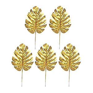 Garneck 36 pcs Home Decoration Faux Plants Artificial Plants Wedding Decoration Faux Palm Tree Indoor Jungle Leaves Silk Turtle Leaf Monstera Leaves Fake Palm Leaves Household Silk Leaves