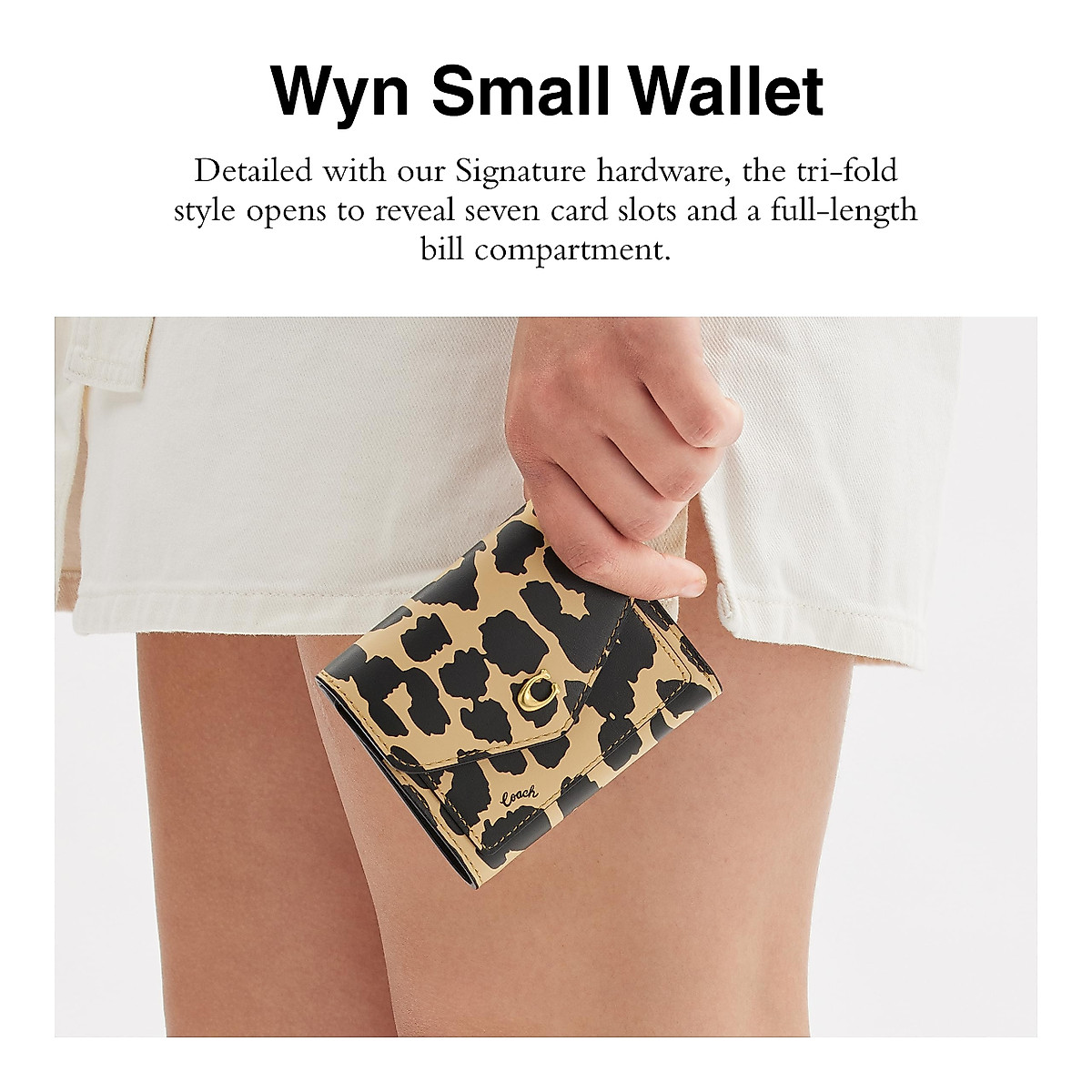Coach Leopard Printed Leather Wyn Small Wallet, Leopard