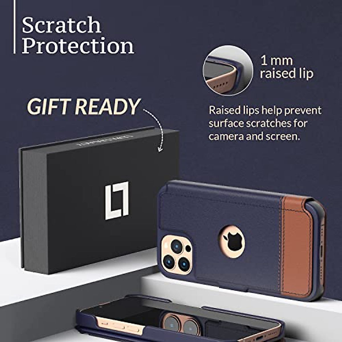 LUPA iPhone 12 Pro Max Case Wallet, Case with Card Holder for Men and Women, Faux Leather Flip Case, Luxury Cover, Desert Sky