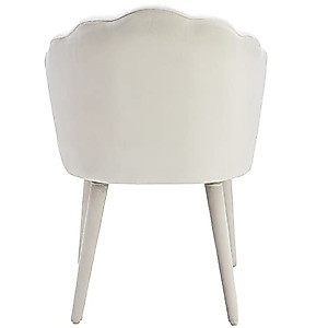 DM Furniture DM-Furniture Velvet Dining Chairs Set of 4 Modern Accent Chairs Upholstery Side Chairs with Upholstered Wood Legs for Home Kitchen Living Room, Cream