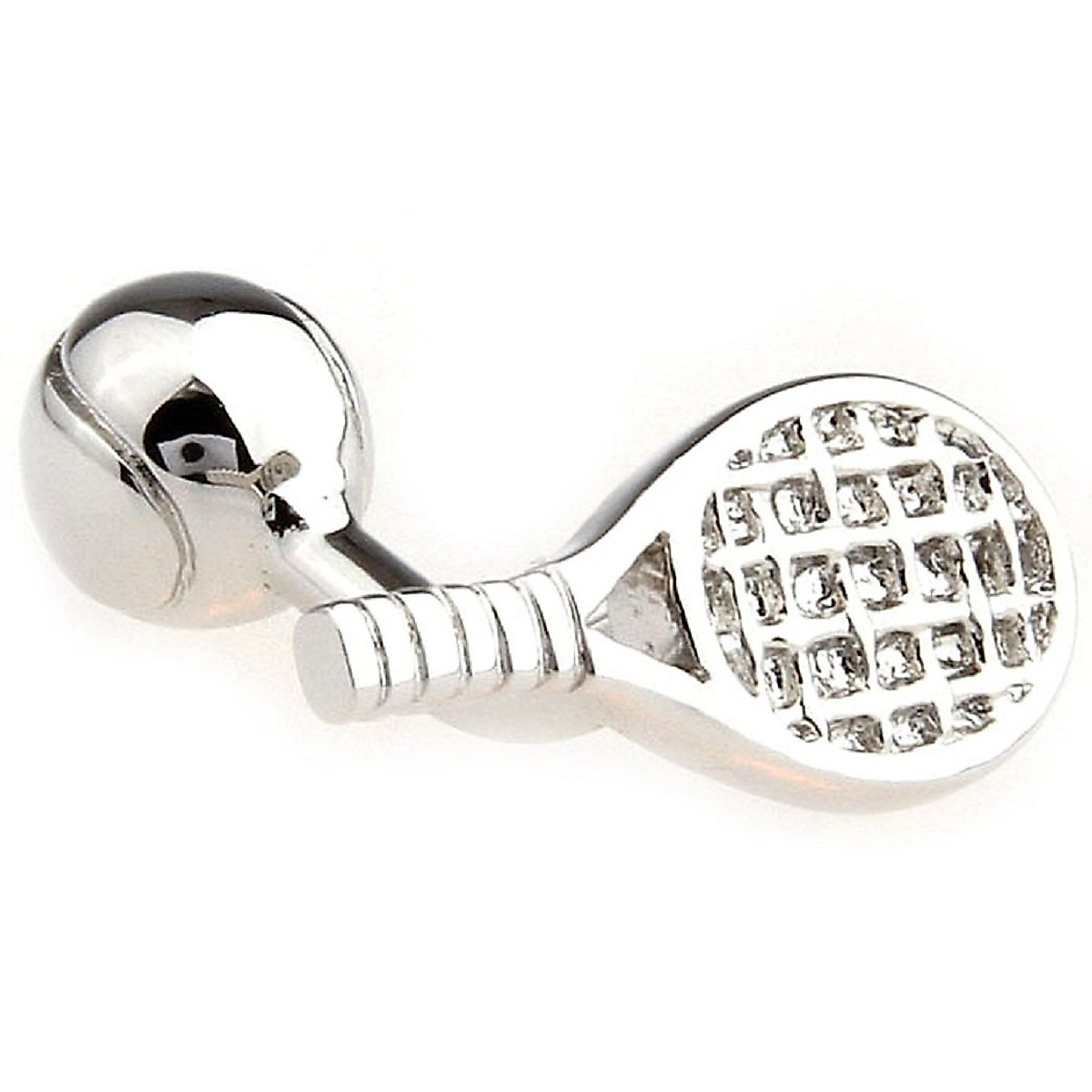 MRCUFF Tennis Racquet and Ball Pair Cufflinks in a Presentation Gift Box & Polishing Cloth