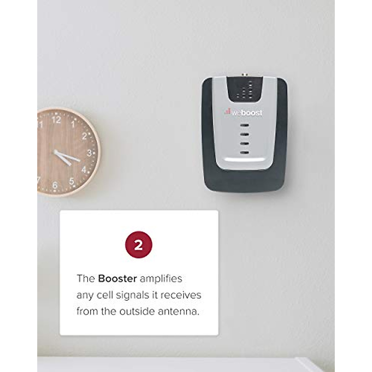weBoost Home Room - Cell Phone Signal Booster | Boosts 4G LTE & 5G for all U.S. Networks & Carriers - Verizon, AT&T, T-Mobile & more | Made in the U.S. | FCC Approved (model 472120)