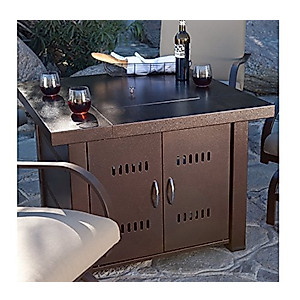 AZ Patio Heaters GS-F-PC Propane Fire Pit, 40,000 BTU, Square, Antique Bronze Finish