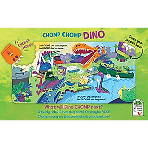 Chomp Chomp Dino Finger Puppet Board Book Ages 2-5; Includes Detachable Plush Finger Puppet For Playtime