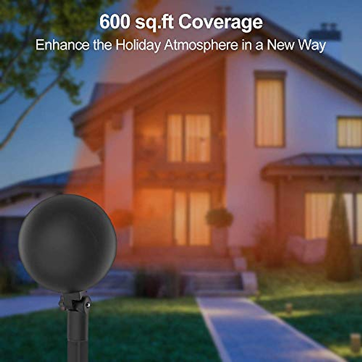 Auxiwa Halloween Lights Outdoor Decorations Projector Show Indoor LED Pumpkin Projection Outside Spotlight for Holiday House Wall Landscape Party Decorations