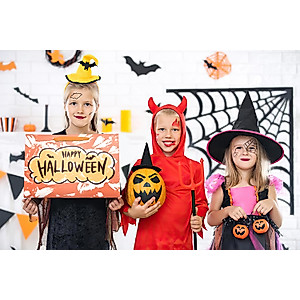 Linelglobal Halloween Bag with Wrapping Paper for Gift Wrapping, Kid Trick or Treat Bat 12.6" 2 Pack