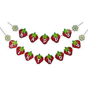 Strawberry Birthday Garland Banner - 6 ft