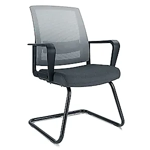 CLATINA Office Guest Chair with Lumbar Support and Mid Back Mesh Space Air Grid Series for Reception Conference Room Gray