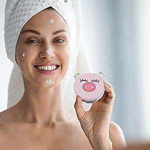 HEALLILY Womens Wallet Double- Sided Hand Mirror Pig Makeup Mirror Portable Foldable Double Sided Round Mirror Purse Handbag Cosmetic Mirror for Women Ladies Style 2 Compact Vanity Mirr Travel Wallet