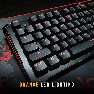 BLOODY B840 Light Strike LK Optical Gaming Keyboard – Orange LED Backlit – LK Blue Tactile Switch - Black