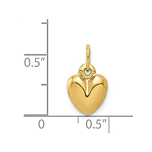Diamond2Deal 14k Yellow Gold Puffed Heart Pendant
