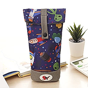 SY Magnetic button Multi-Function Large Capacity Pencil Case Pen Bag Large Storage Handheld Pen Pouch Cosmetic Case High School pencil maker College Student Girl Teen