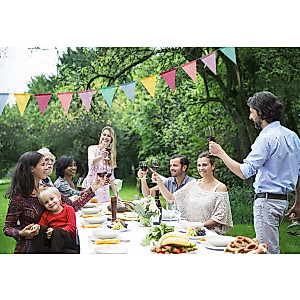 72 Flags Imitated Burlap Pennant Banner Multicolor Fabric Triangle Flag Bunting for Summer Party and Festival Classroom Hanging Decoration