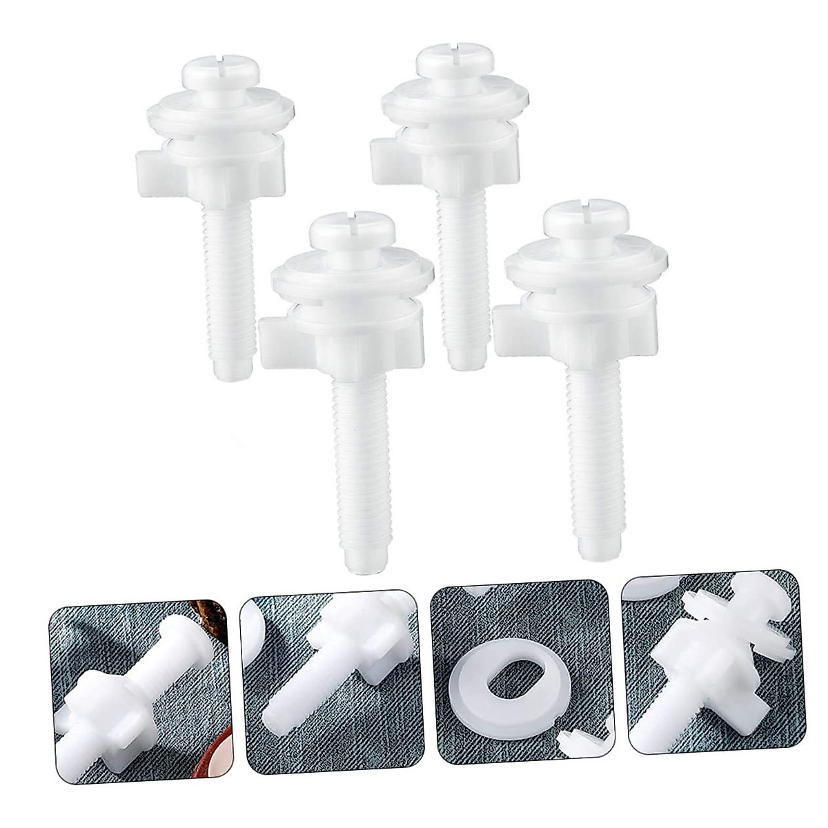 4pcs Toilet Screw Toilet Seat Accessory Toilet Seat Lid Fixing Screw Toilet Seat Cover Fixing Screw Toilet Seat Lid Screw Replacement Toilet Cover Screw Replacement