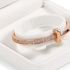 Woodten White PU Leather Bracelet Gift Box Jewelry Bracelet Bangle Packaging Case Box