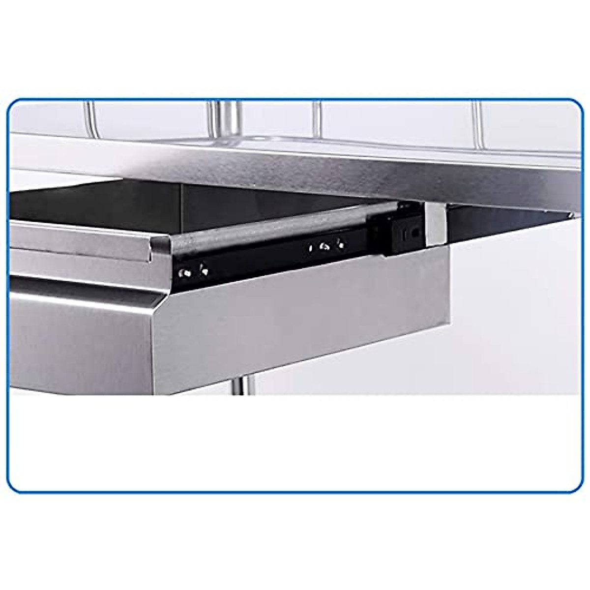 Medical Cart Kitchen Trolley Cart Island Rolling Serving Carts 430 Stainless Steel Medical Stroller Shelf with Single Drawer and Rubber Wheel,Welding Overall (Size : XS-(50x40x86cm))