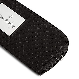 Vera Bradley Women's Microfiber Bifold Wallet With RFID Protection, Classic Black, One Size