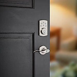 Kwikset 99070-101 Powerbolt2 Door Lock Single Cylinder Electronic Keyless Entry Deadbolt Featuring SmartKey Security in Satin Nickel