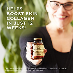 SOLGAR Collagen Hyaluronic Acid Complex - 30 Tablets, Pack of 2 - Non-GMO, Gluten Free, Dairy Free - 60 Total Servings