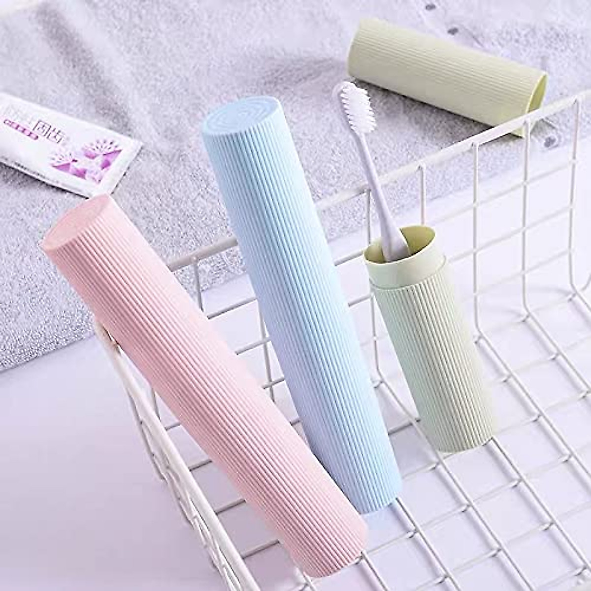 ZNREUHA Travel Toothbrush Case, Portable Toothbrush Holder for Slim Toothbrush, 3 Pack Travel Case Holder for Holiday Business Camping