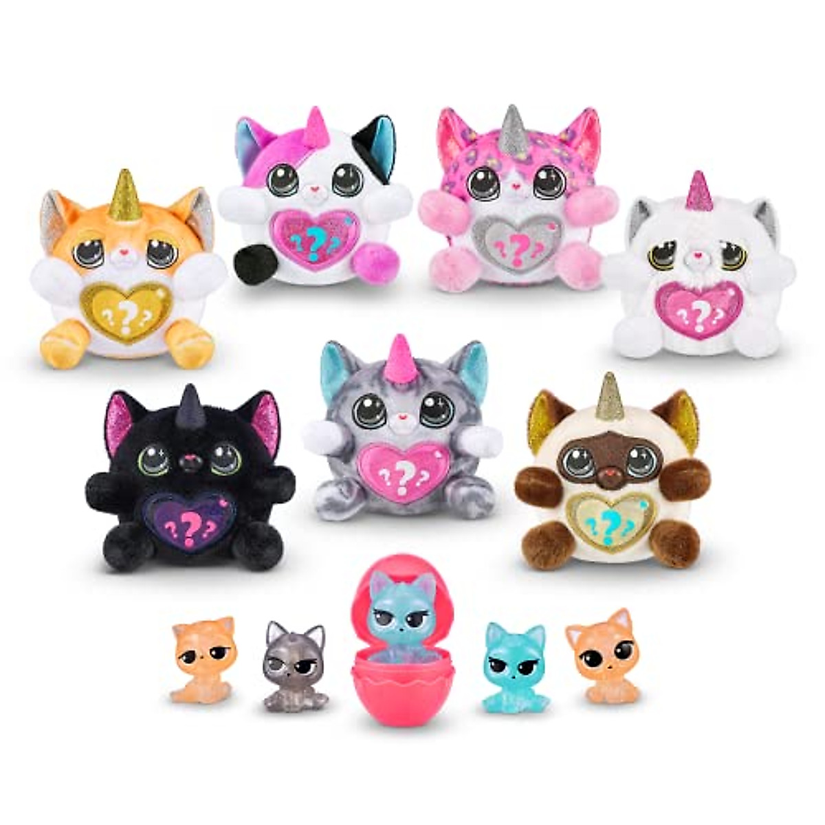 Rainbocorns Kittycorn Surprise Series 1 (Siamese Cat) by ZURU, Collectible Plush Stuffed Animal, Surprise Egg, Sticker Pack, Jelly Slime Poop, Ages 3+ for Girls, Children