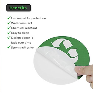 4 Pack Recycle Sticker for Trash Can,Sukh Large Sign Garbage Recycling Sticker Reuse Recycle Vinyl Perfect for Kitchen Necessity Home Essentials,Home, Office,Bars,Recycling Stickers for Trash Can