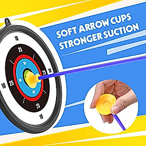 BELLOCHIDDO 2 Set Bow and Arrow for Kids 8-12 - LED Light Up Kids Archery Set with 2 Bow 16 Suction Cup Arrows, 2 Target & 2 Quiver, Indoor & Outdoor Play Toys for 4-7 8-12 Year Old Boys