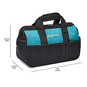 Amazon Basics Household Tool Set with Tool Bag - 165-Piece, Turquoise