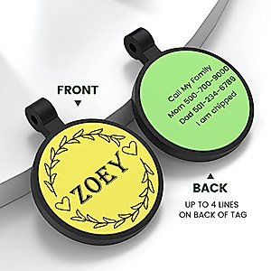 YEHANTI Silicone Dog Tags Engraved for Pets, Silent Dog Tag, Lightweight and Waterproof, Personalized Dog Tags and Cat Tags, Custom Pet ID Tags for Puppy Kitten with Mix Pattern Designs, Round