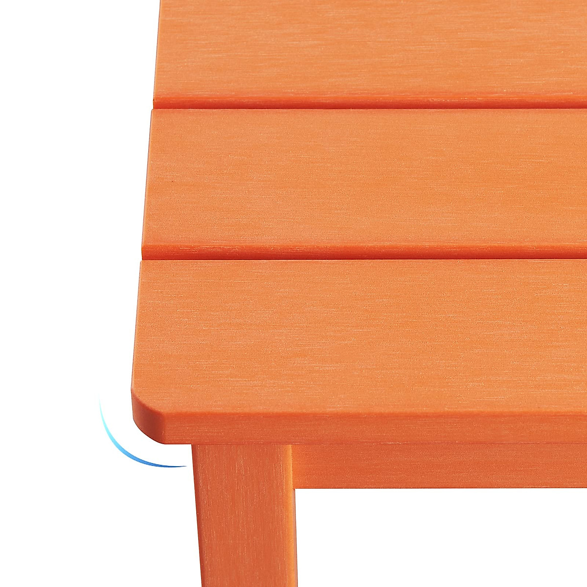 Psilvam Oversized Outdoor Side Table, 19.68" Poly Lumber Adirondack Side Table, Weather Resistant Patio Side Table for Poolside, Garden and Front Porch (Orange)