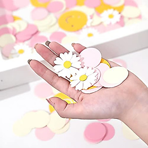 Smile Daisy One Groovy Baby Confetti - Flower Child Confetti Decor, Two Groovy Baby Daisy Cake Smash Favor, Daisy Smile Table Confetti, Flower Power Theme Party Supplies