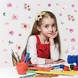 Payutou 8 Sheet 120Pcs Wall Stickers for Girls Bedroom Flower Wall Corner Decals Floral Wall Stickers Baby Girl Wall Stickers Nursery Bedroom Classroom Wall Decor