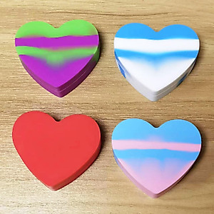 vitakiwi 17ml Heart Black Silicone Concentrate Containers Non-stick Food Storage Jars Multi-use