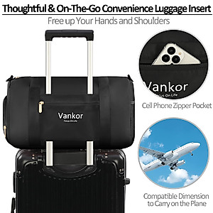 Gym Bag for Women with Shoe Compartment Waterproof, Sports Duffle Bag for Travel Duffel Weekender Carry on Beach Yoga Overnight Luggage Mommy Maternity Hospital Bag Black 17.5 Inch