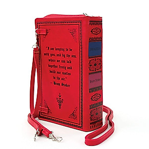 Dracula Book Cross Body Bag in Vinyl, Red