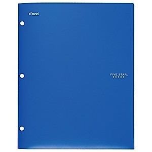 Five Star 2 Pocket Folder, Stay-Put Folder, Plastic, Folders with Pockets, Color Selected for You, 1 Count (33210)
