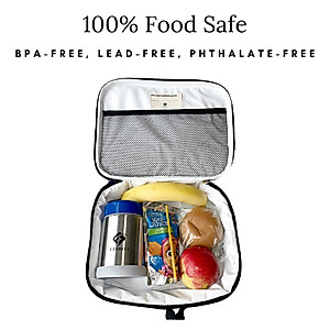 Fenrici Tie Dye Lunch Box for Girls, Teens, Women, Kids, Insulated Lunch Bag, Soft Sided Compartments, Spacious, BPA Free, Food Safe, 10.8in x 8.5in x 2.8in, Pastel Pink Tie Dye