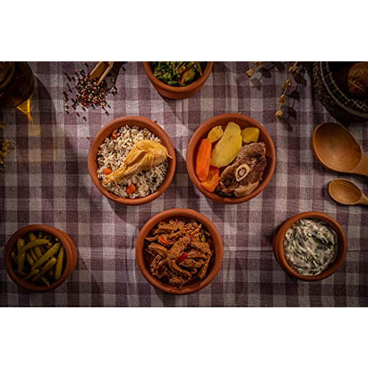 Luksyol Handmade Unglazed Clay Bowls: Elevate Your Culinary Experience with a Set of 3 (6.3 x 1.57 in) | Authentic Terracotta Cooking for Indian, Mexican, Korean Cuisine | Microwave-Friendly and Safe|