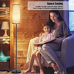 PARTPHONER Floor Lamp for Living Room, Modern Standing Lamps with Lampshade, Minimalist Tall Lamp with Foot Switch for Living Room, Bedroom, Kids Room, Office(Bulb Not Included)