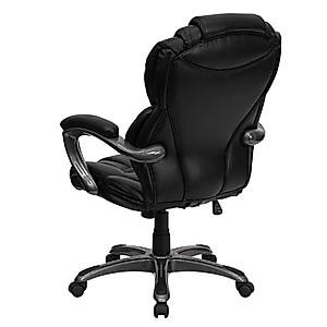 Flash Furniture Stella High Back Black LeatherSoft Executive Swivel Ergonomic Office Chair with Arms
