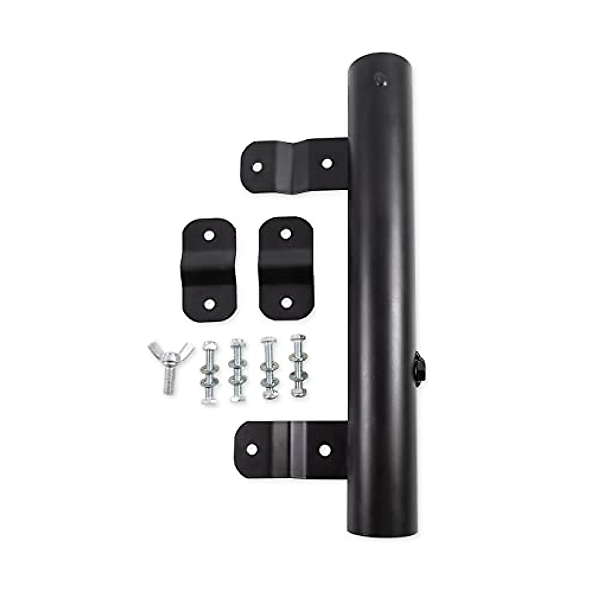 Camco RV Ladder Mounted Flagpole Holder | Allows for a Flag to Fly from Your RV's Ladder | Compatible with Most RV Ladder Rails (51612), Black