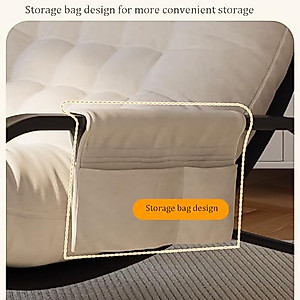 BREAUX Faux Leather Nursery Glider Rocker with Comfortable Padded Seat Solid Wood Base,Outdoor Patio Rocking Chair,Modern Lounge Egg Chair for Indoor & Outside(D)